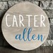 Round Baby Name Sign, Wooden Nursery Sign, Newborn Photography Prop ...