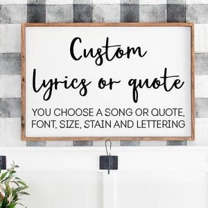 Custom Lyrics Sign, Love Song Lyric Sign, First Dance Sign ...