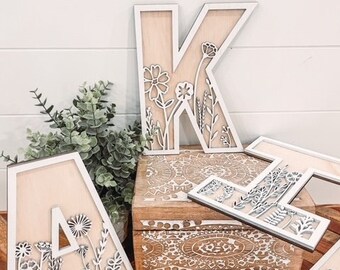 Floral Initials - Etsy