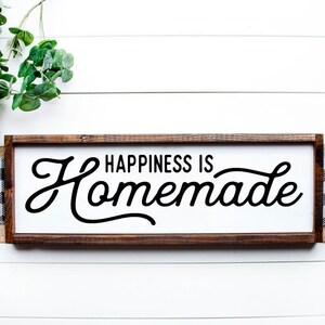 Happiness is Homemade Farmhouse Sign, Wooden Home Sign, Housewarming ...