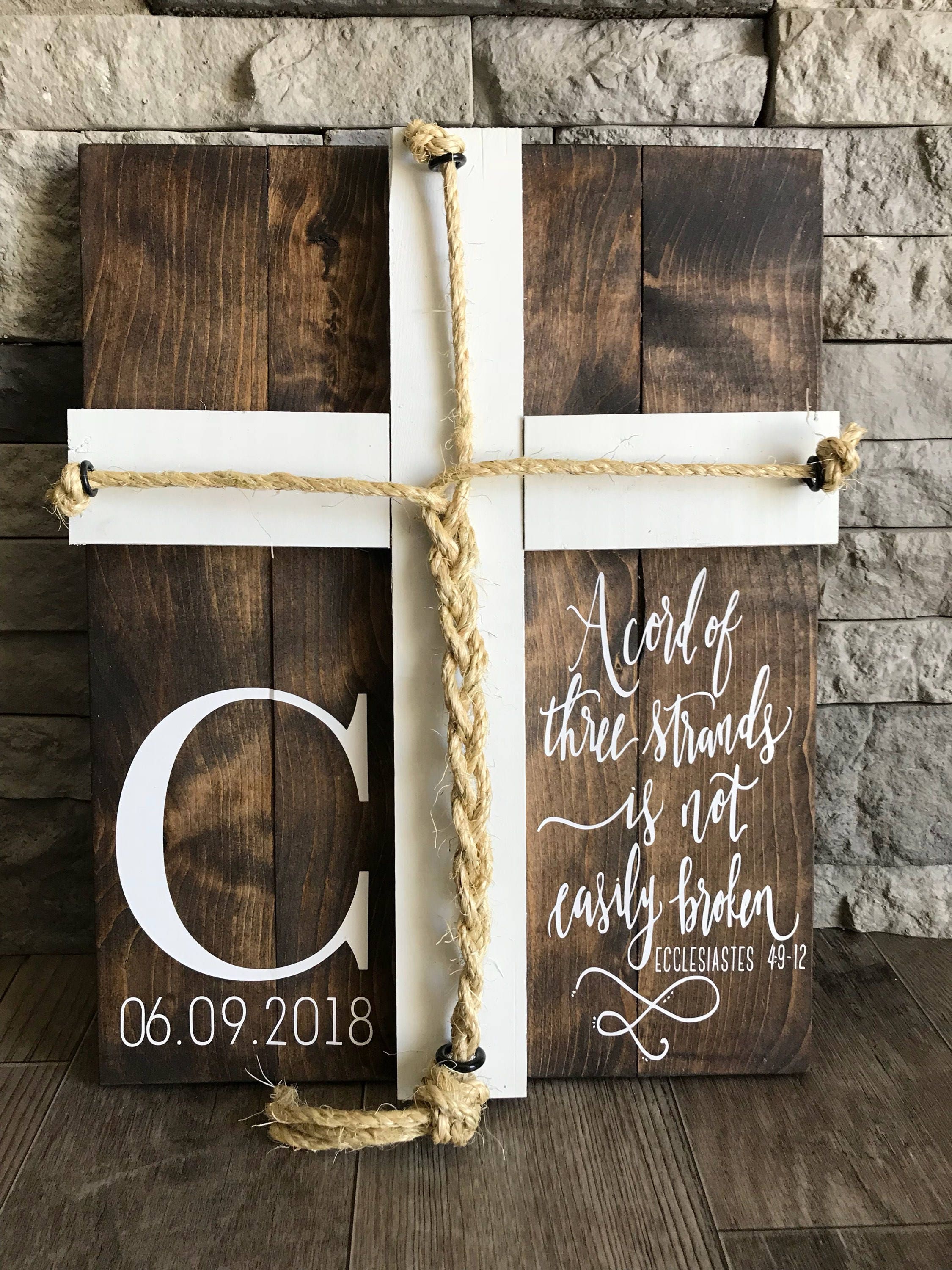 A Cord of Three Strands Sign A Cord of 3 Strands | Etsy