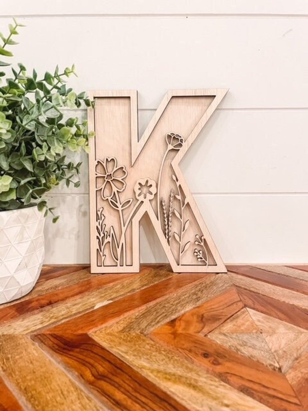 Wildflower Letter, Flower Initial, Floral Nursery Decor, Boho Decor ...