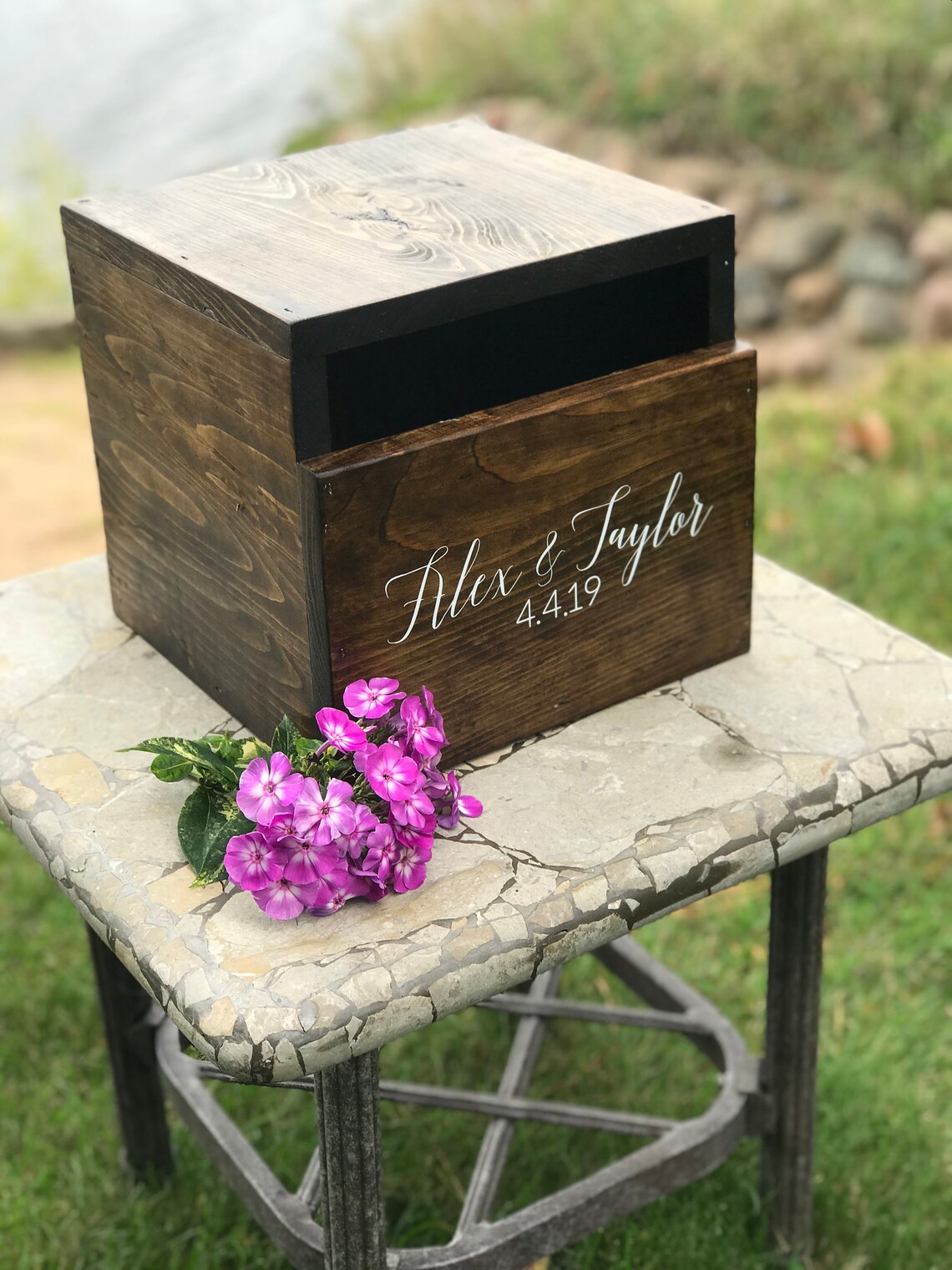 Wooden Card Box Custom Rustic Wedding Box Wooden Card Box - Etsy
