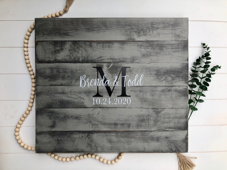 Wedding Guest Book Sign Monogram Guestbook Guest Book - Etsy