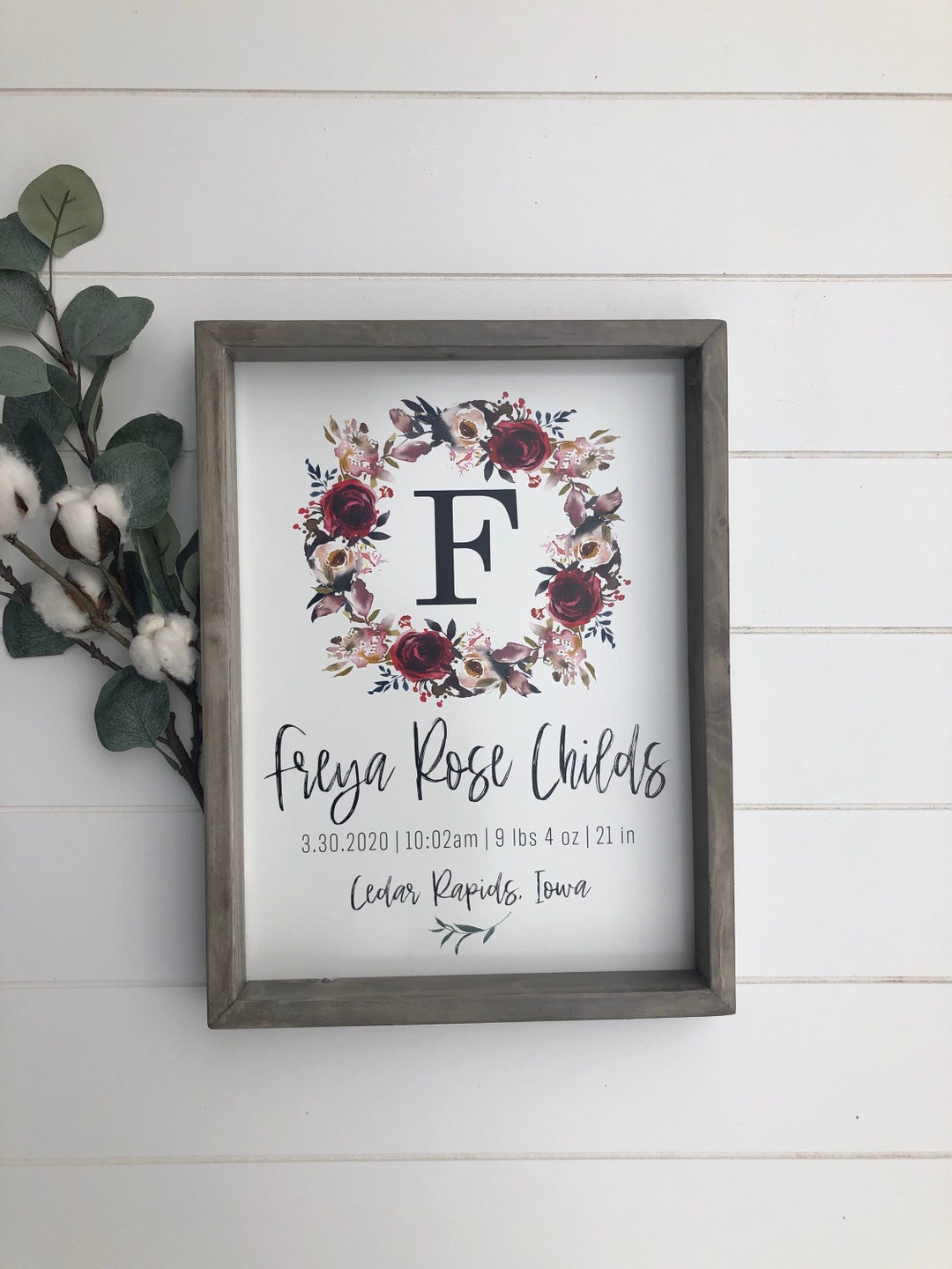 Birth Stats Wood Sign, Birth Announcement Sign, Baby Wooden Sign, Birth ...