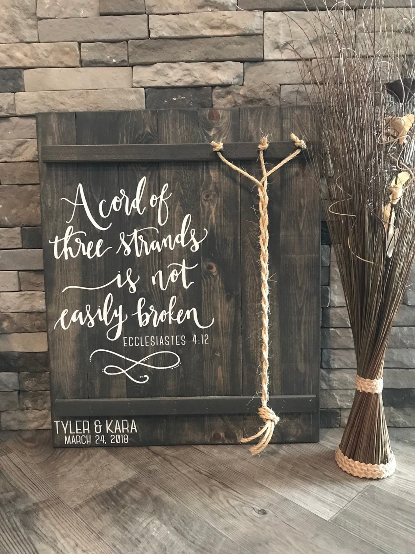 A Cord of Three Strands Sign, A Cord of 3 Strands, Ecclesiastes 4:9-12 ...