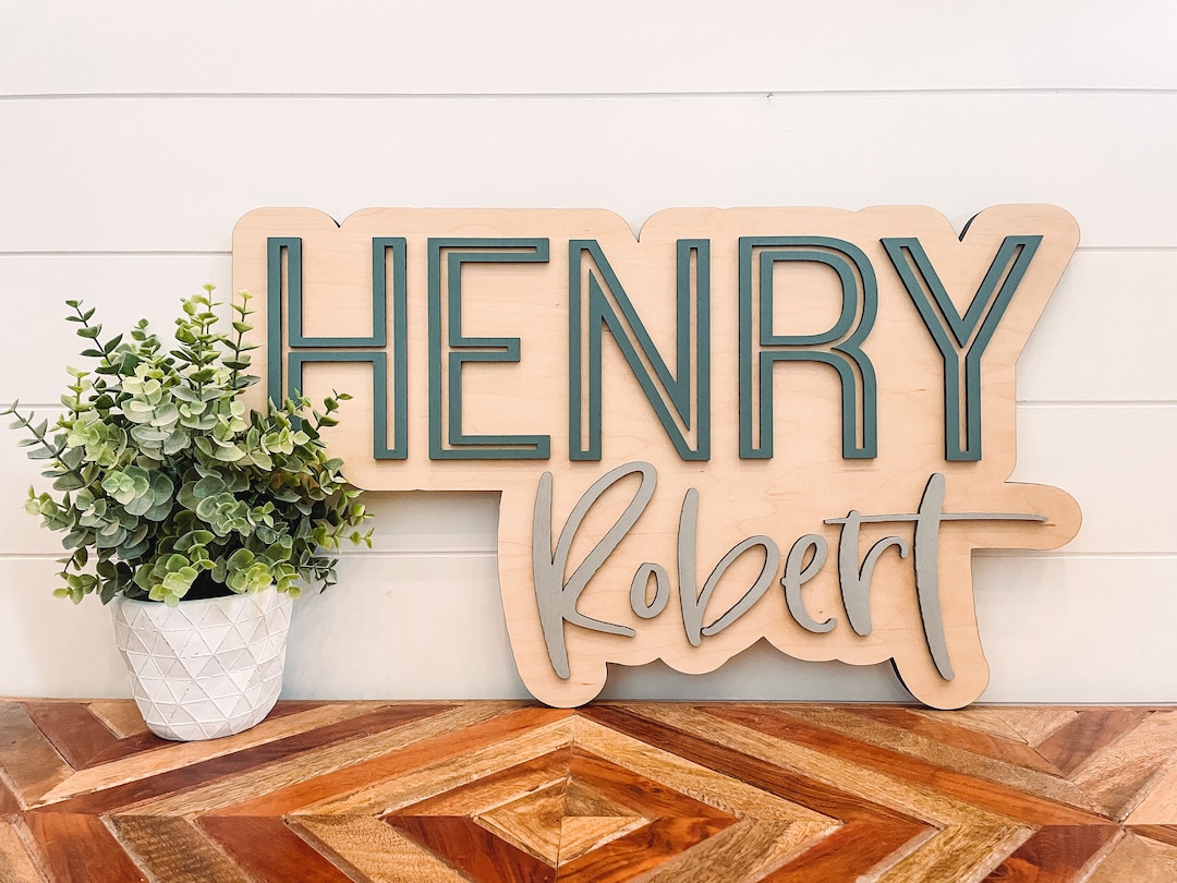 Wooden Baby Name Sign, Nursery Sign, Nursery Name Sign, Boho Nursery ...