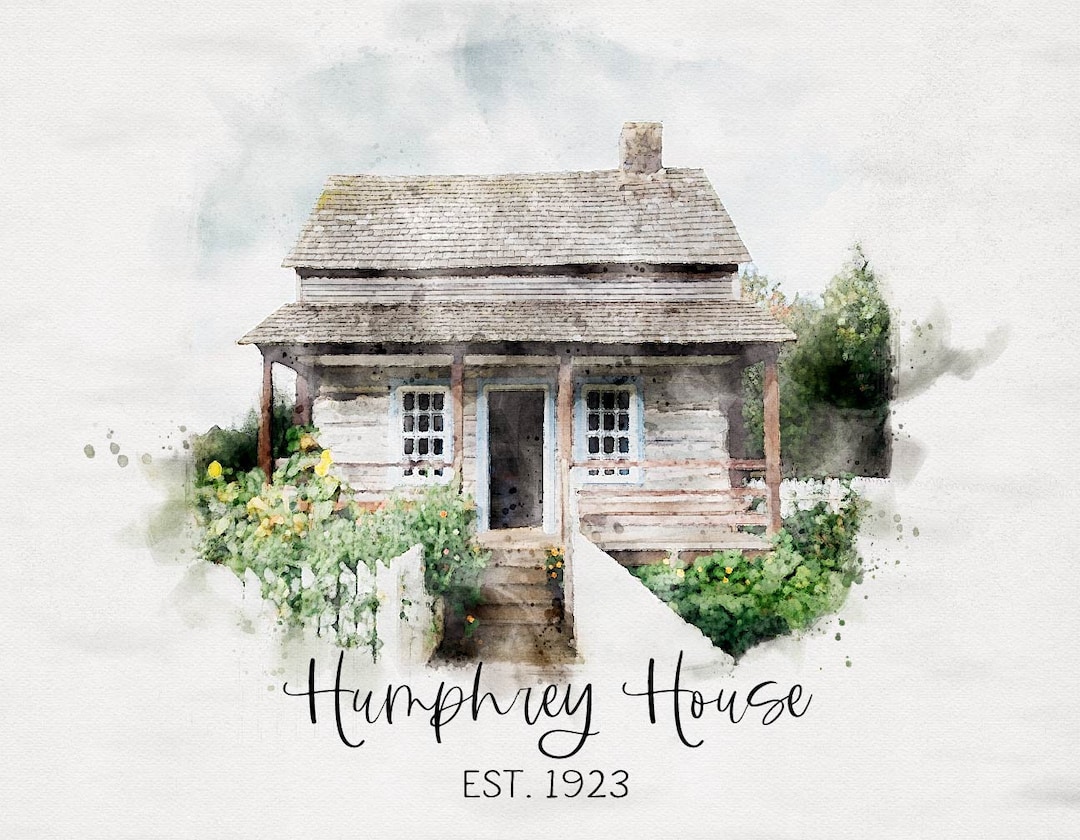 Custom Home Portrait Sign, Watercolor Home Sign, Watercolor Home ...