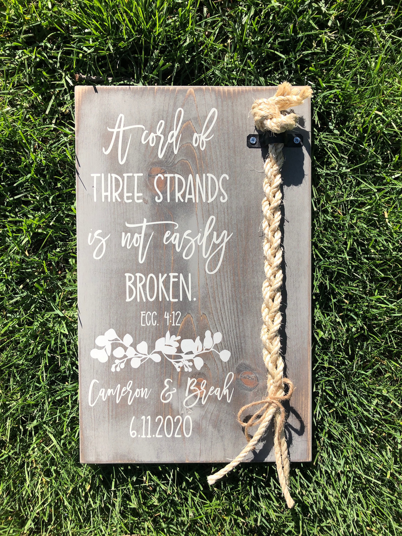 A Cord of Three Strands Sign A Cord of 3 Strands | Etsy
