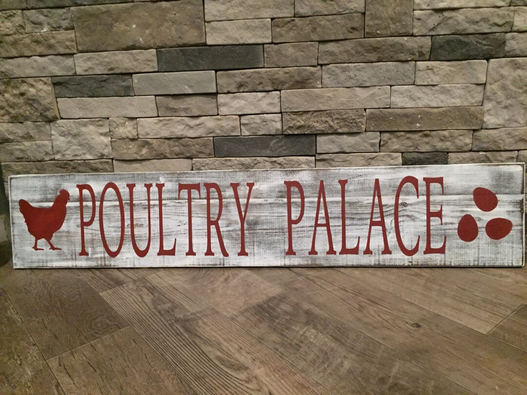 Poultry Palace Wooden Sign, Chicken Coup Wooden Sign - Etsy