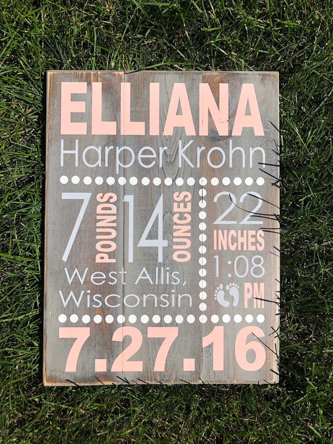Birth Stats Wood Sign, Birth Announcement Sign, Baby Wooden Sign, Birth ...