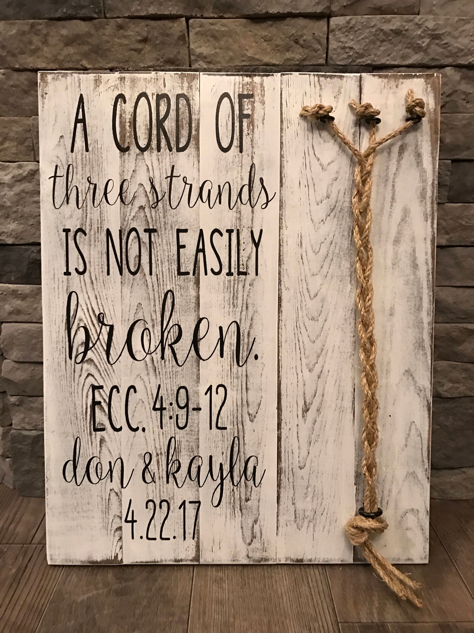 A Cord of Three Strands Sign A Cord of 3 Strands - Etsy