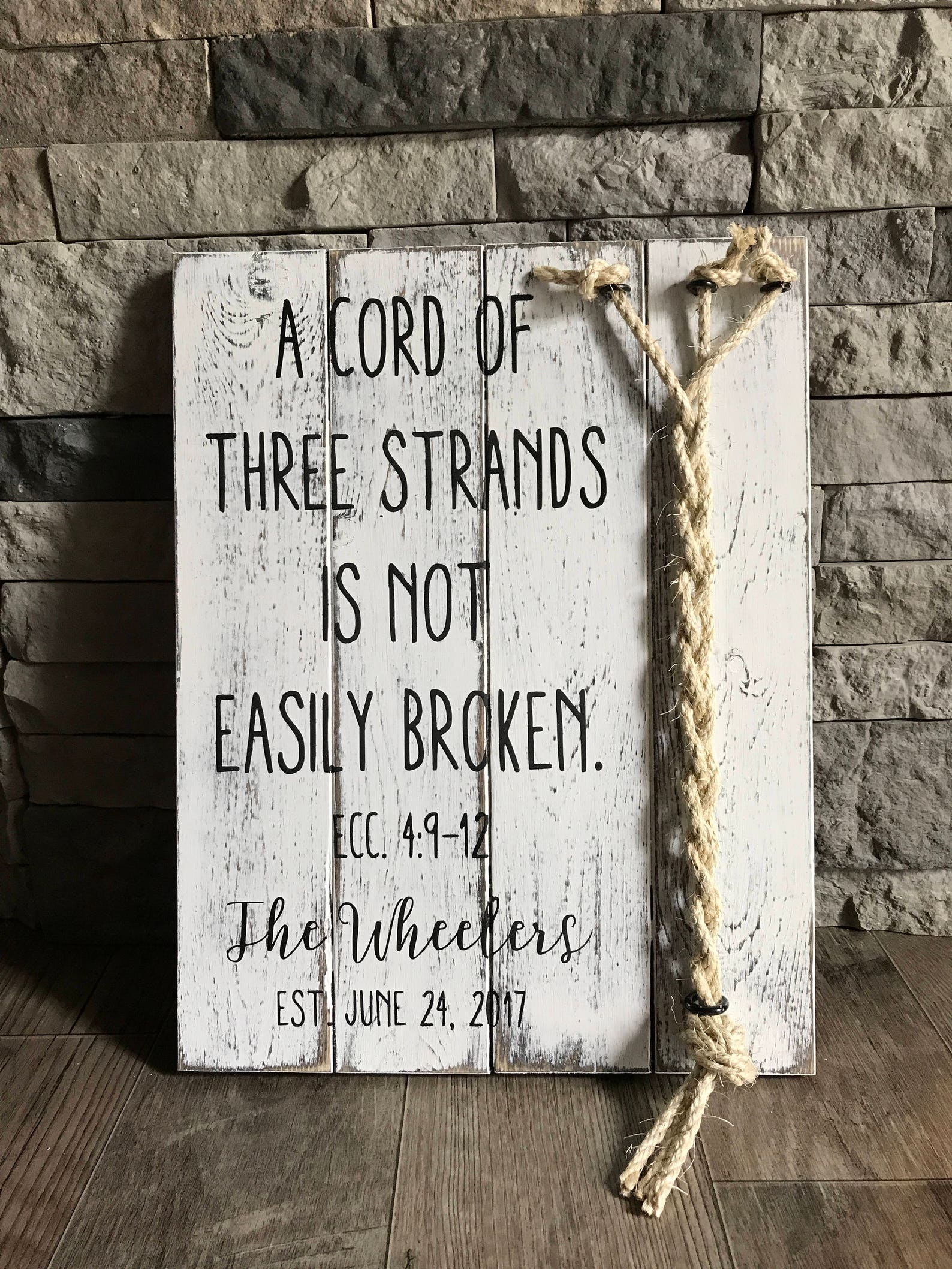 A Cord of Three Strands Sign A Cord of 3 Strands - Etsy