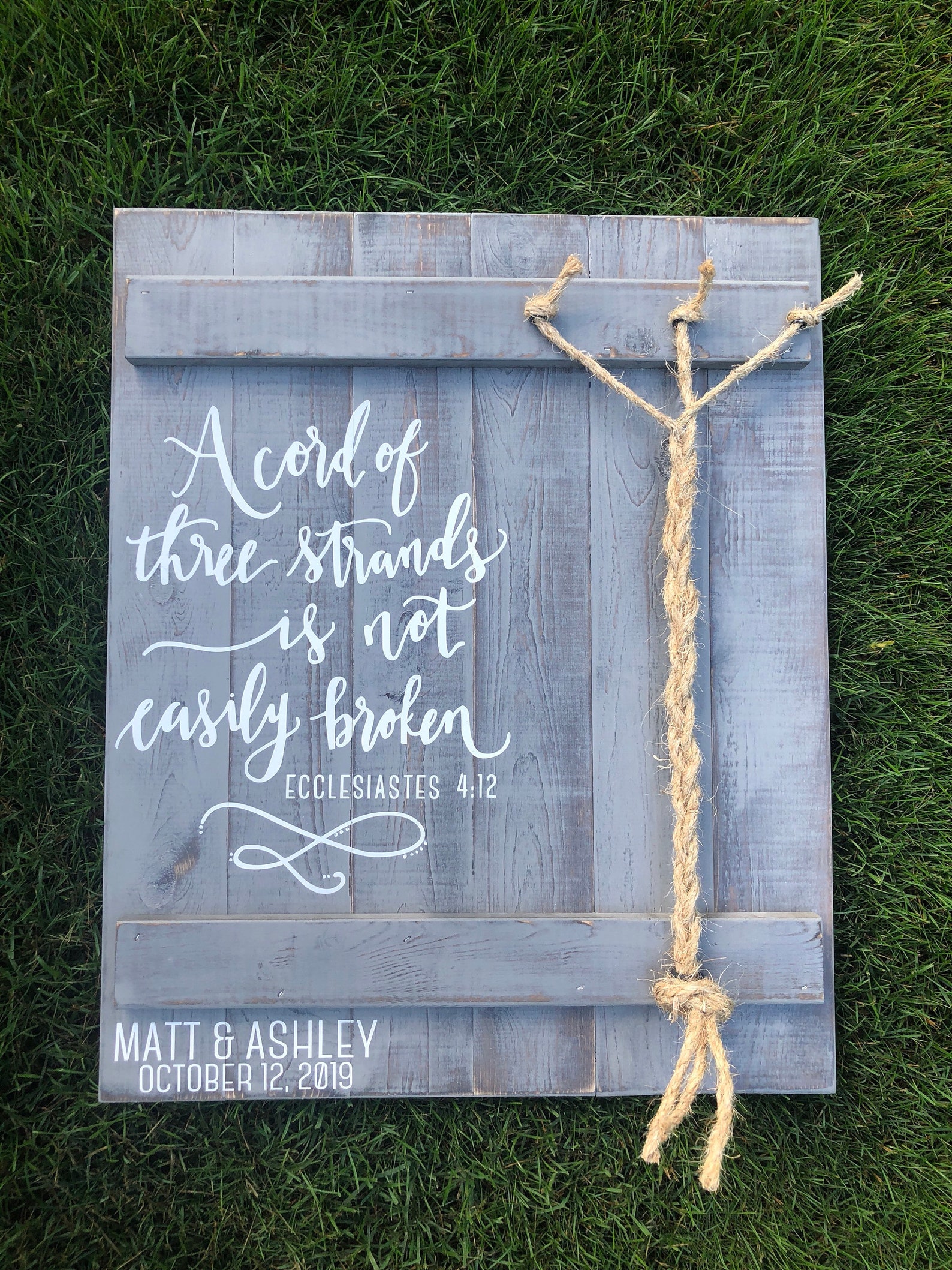 A Cord of Three Strands Sign, A Cord of 3 Strands, Ecclesiastes 4:9-12 ...