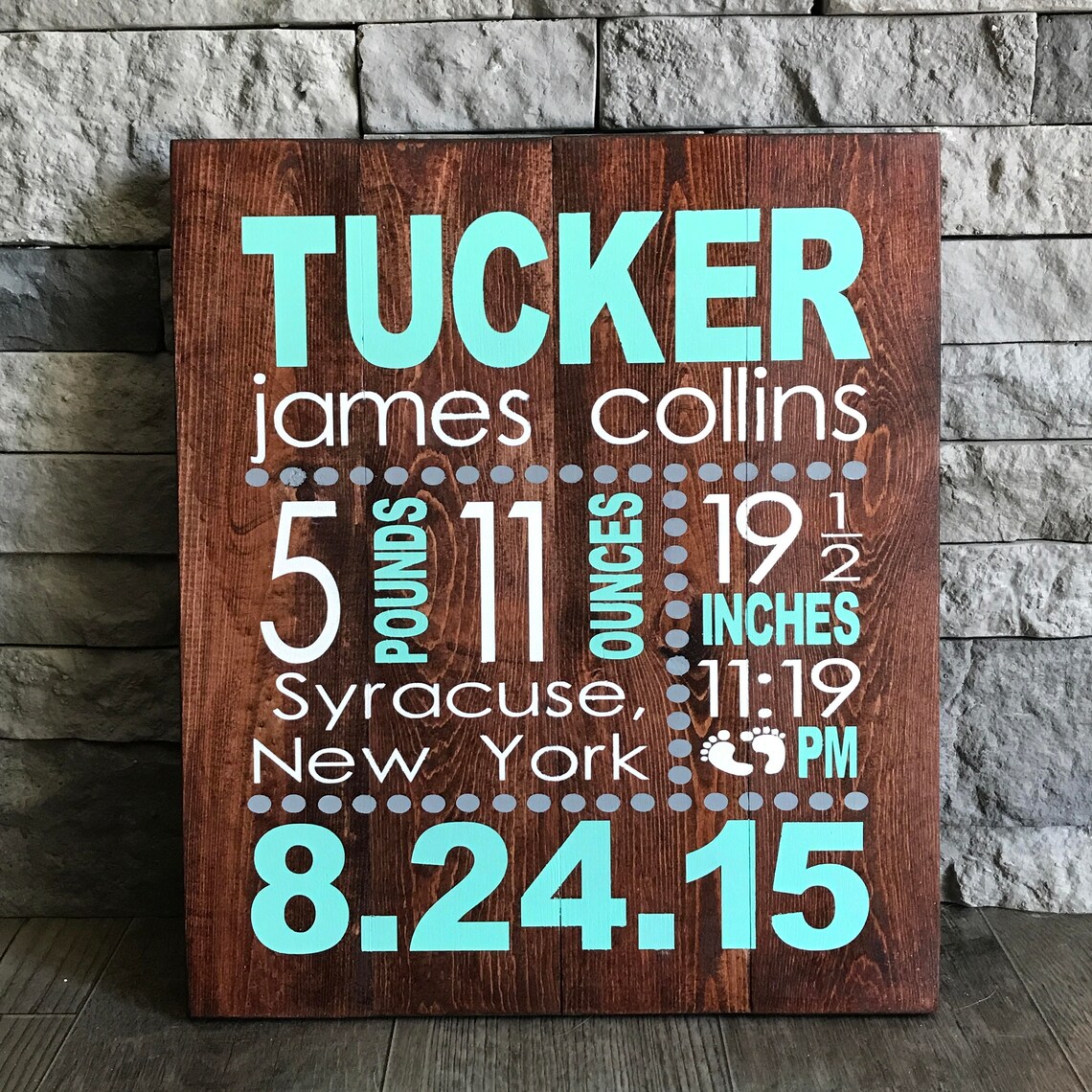 Birth Stats Wood Sign Birth Announcement Sign Baby Wooden | Etsy