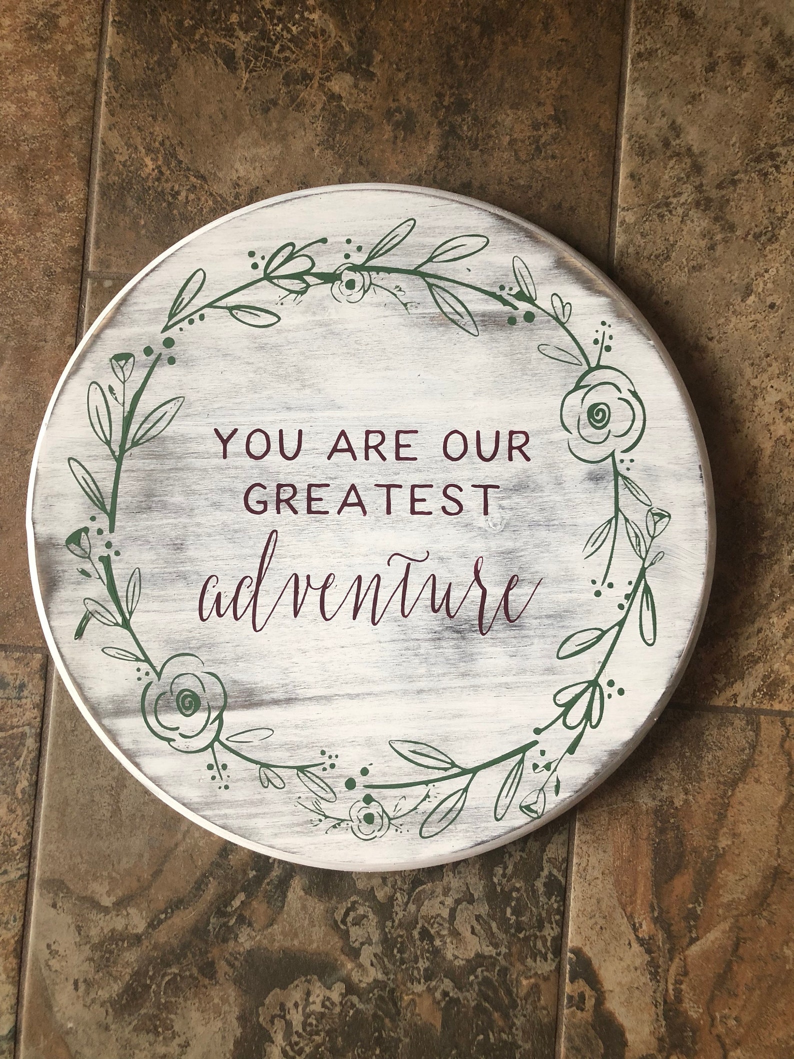 You Are Our Greatest Adventure Sign, Round Baby Sign, Nursery Sign ...