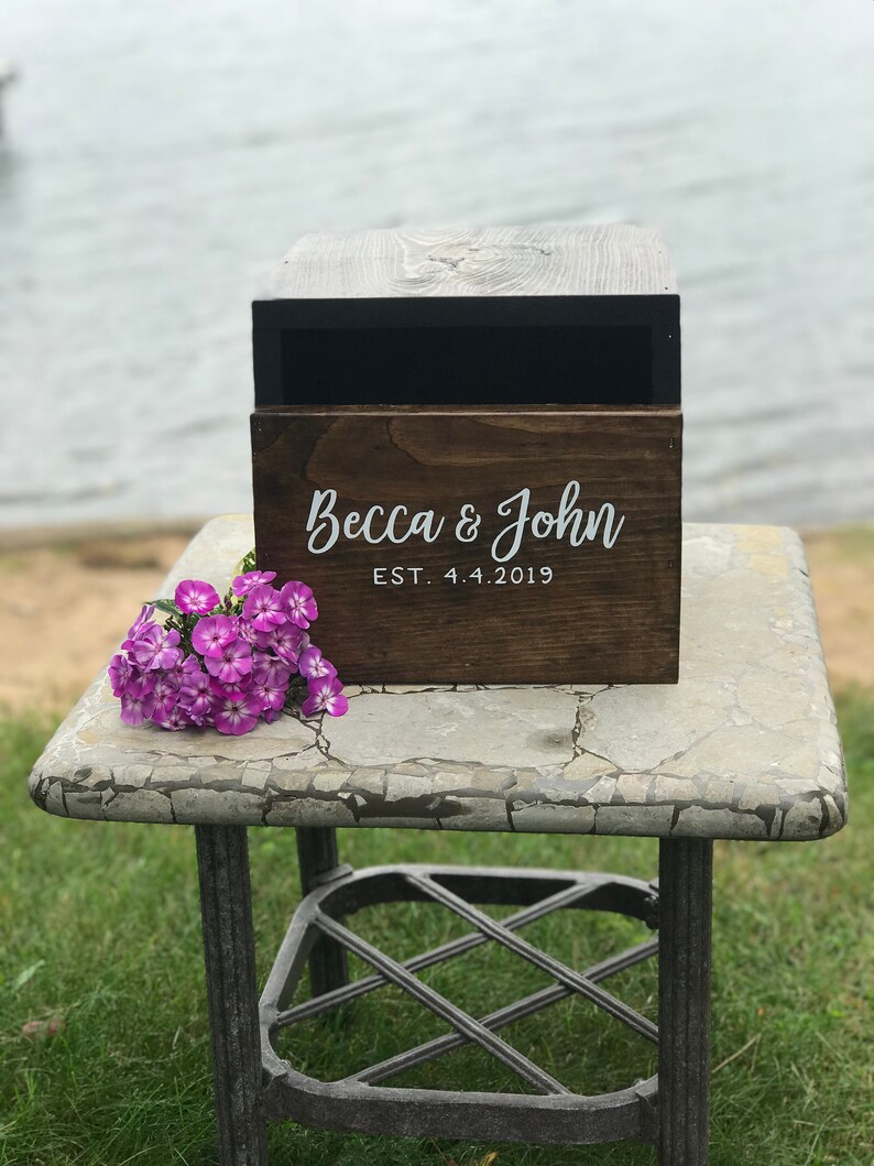 Wooden Card Box Custom Rustic Wedding Box Wooden Card Box - Etsy