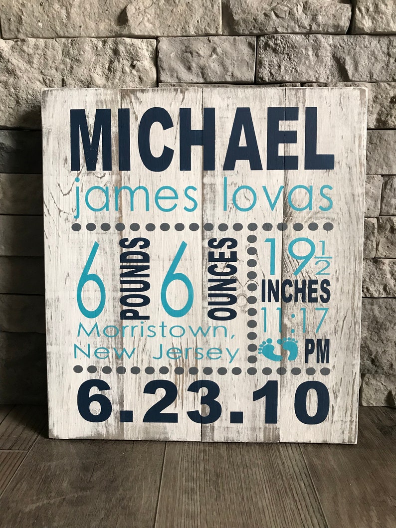 Birth Stats Wood Sign Birth Announcement Sign Baby Wooden | Etsy