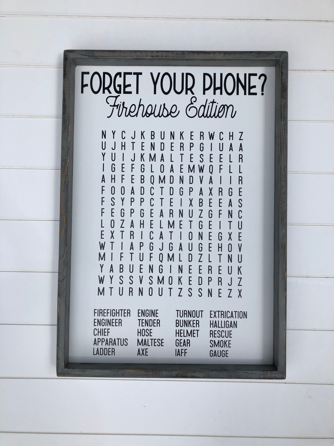 Firehouse Bathroom Word Search Wooden Sign Bathroom Decor - Etsy