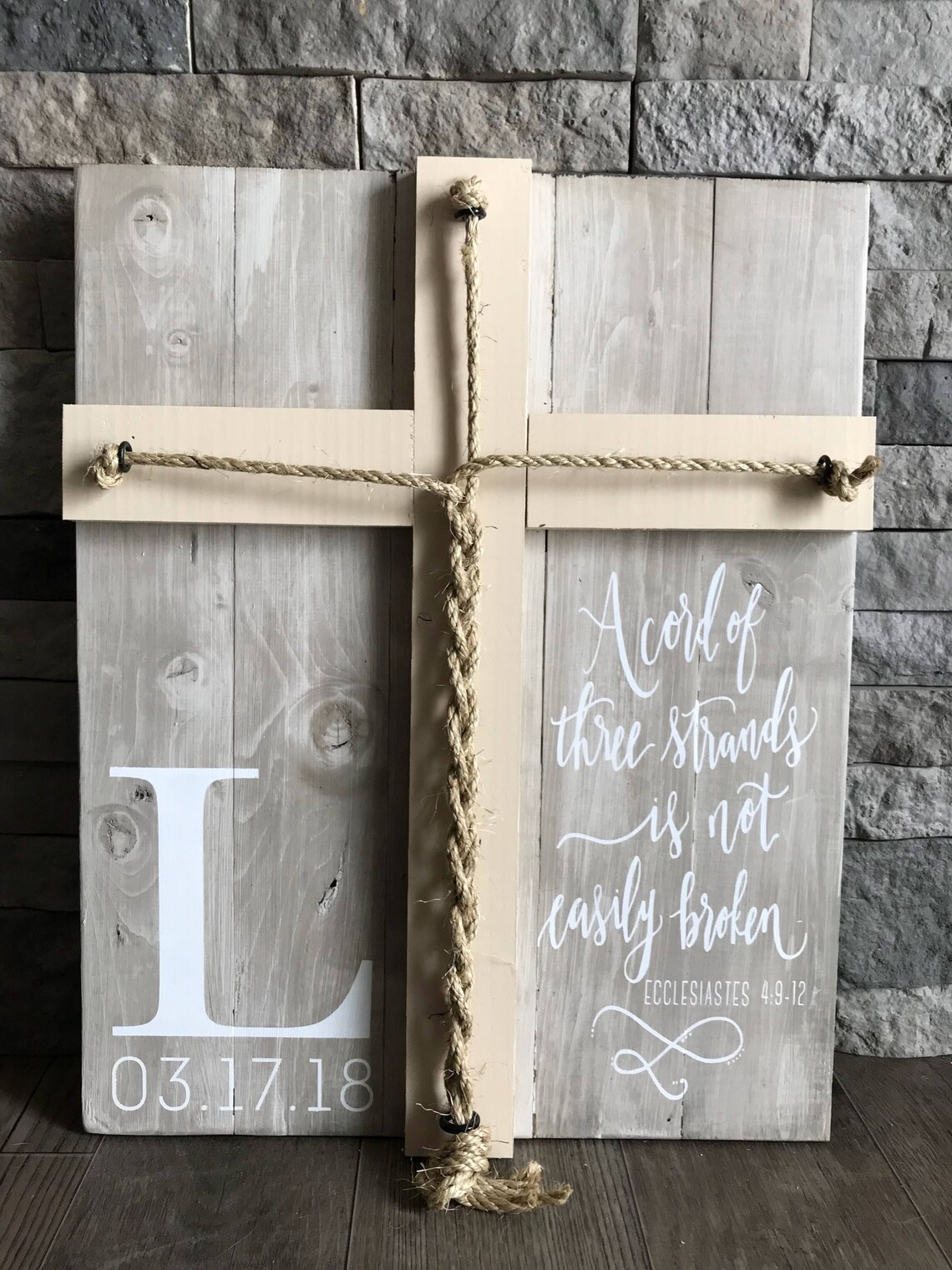 A Cord of Three Strands Sign, A Cord of 3 Strands, Ecclesiastes 4:9-12 ...