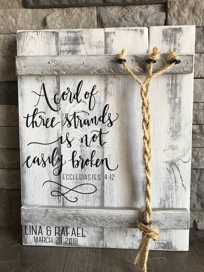 A Cord of Three Strands Sign A Cord of 3 Strands - Etsy