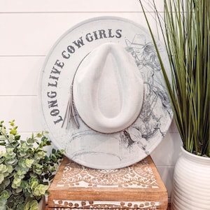 Barrel Racing Hat, Long Live Cowgirls Hat, Horse Burned Cowboy Hat ...