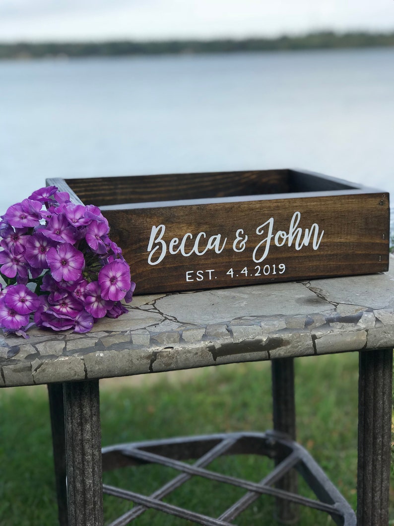 Wooden Card Box - Custom Rustic Wedding Box - Wooden Card Box - Etsy