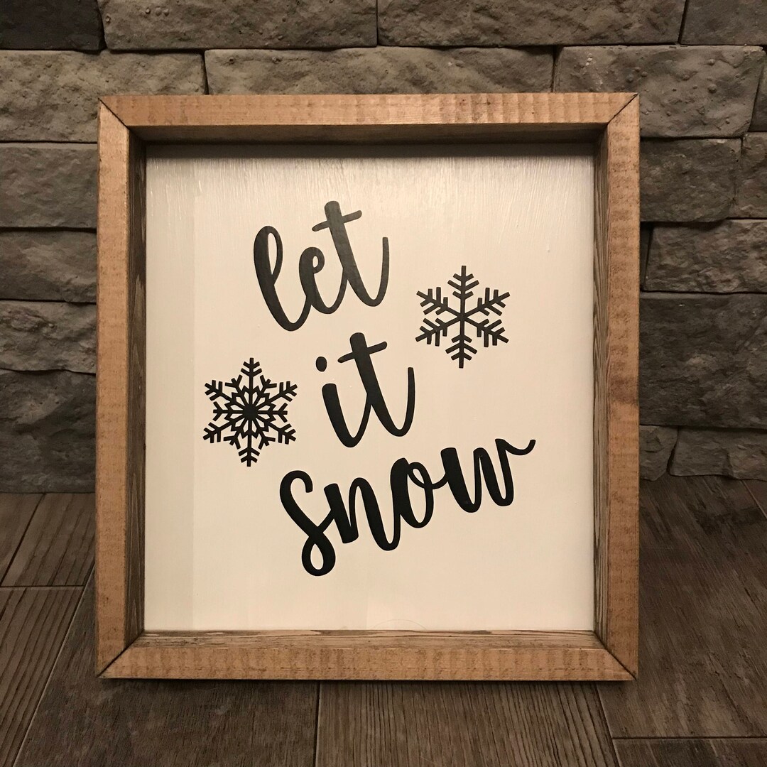 Let It Snow Wooden Sign, Merry Christmas Wooden Sign, Merry Christmas ...