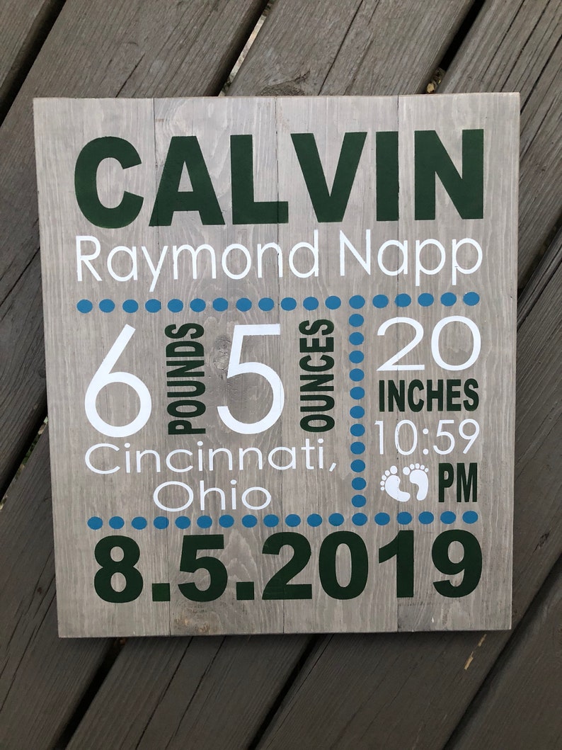Birth Stats Wood Sign Birth Announcement Sign Baby Wooden | Etsy