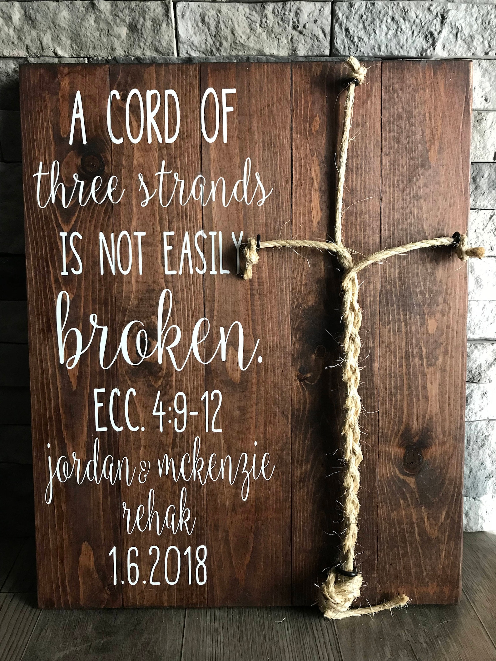 A Cord of Three Strands Sign A Cord of 3 Strands - Etsy