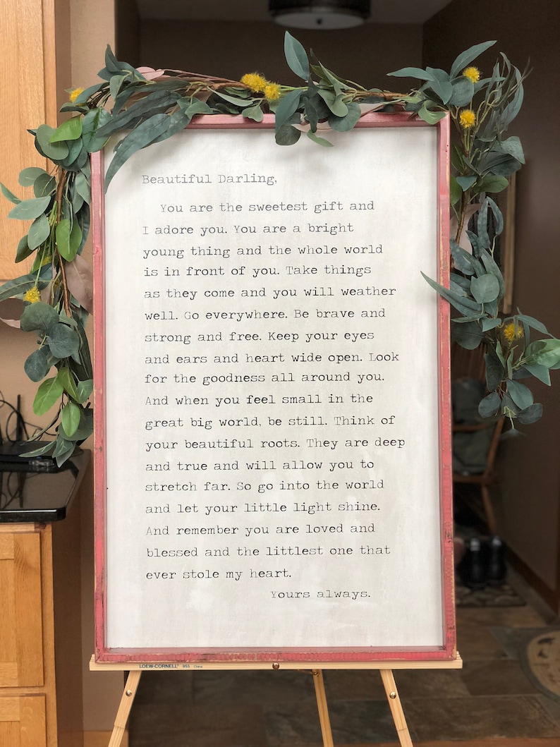 Beautiful Darling Quote Sign Beautiful Darling Framed Wood | Etsy