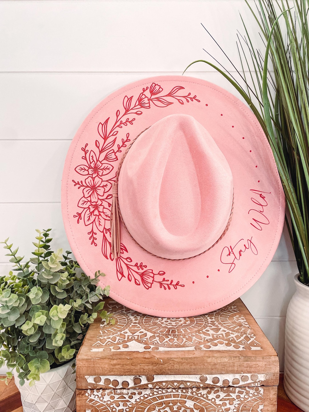 Floral Burned Hat, Floral Engraved Cowboy Hat, Bachelorette Party Hat ...