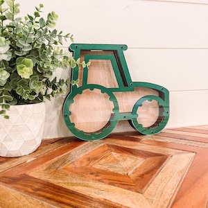 Tractor Piggy Bank, Tractor Coin Bank, Farm Theme Gift, Farm Themed ...