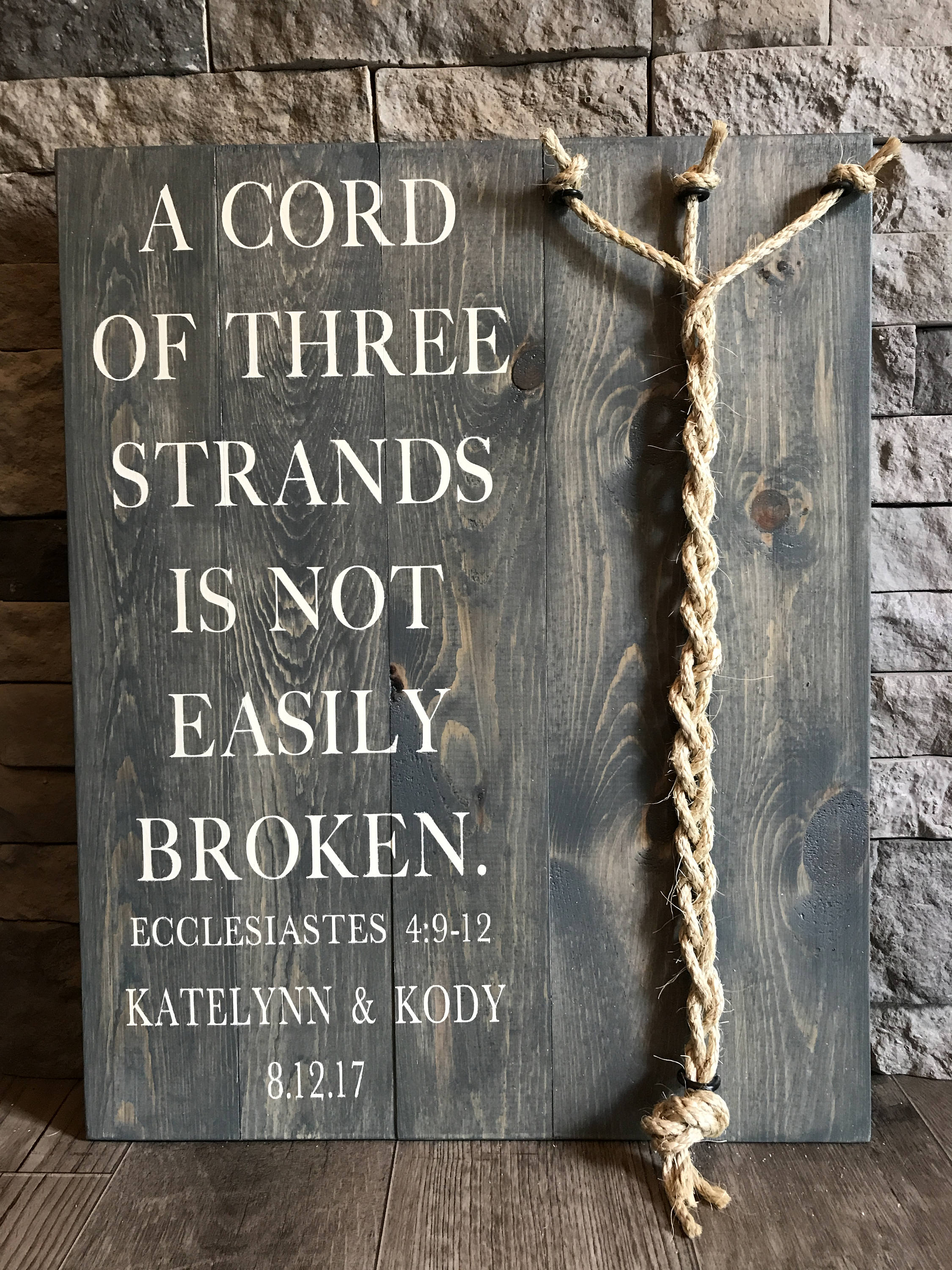A Cord of Three Strands Sign A Cord of 3 Strands | Etsy