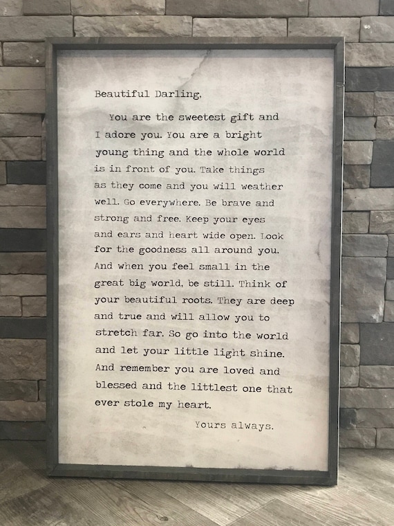 Beautiful Darling Quote Sign Beautiful Darling Framed Wood | Etsy