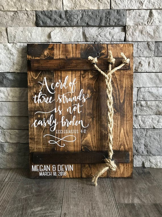 A Cord of Three Strands Sign A Cord of 3 Strands | Etsy