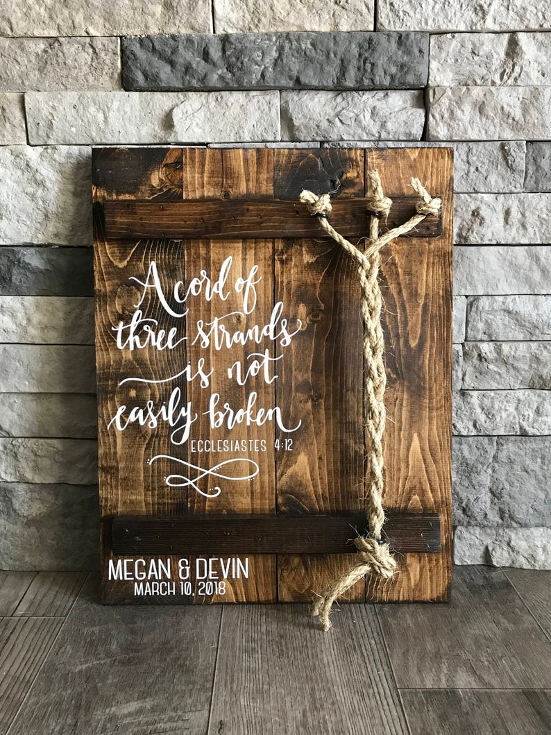 A Cord of Three Strands Sign A Cord of 3 Strands - Etsy