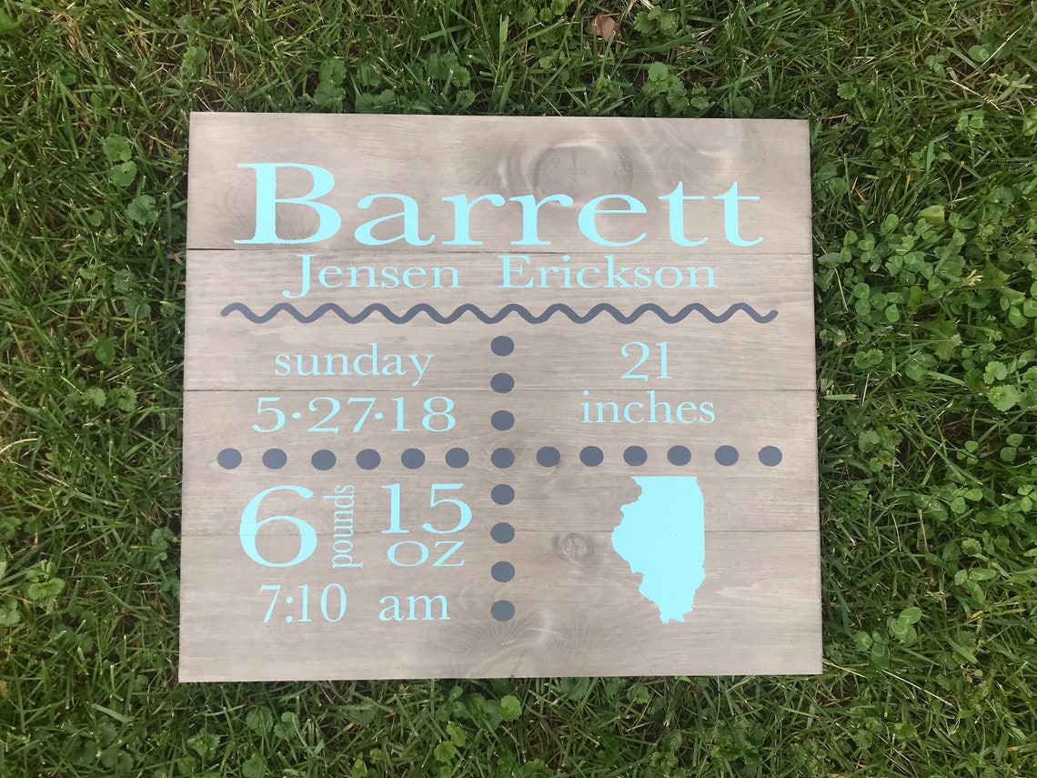 Birth Stats Wood Sign Birth Announcement Sign Baby Wooden - Etsy