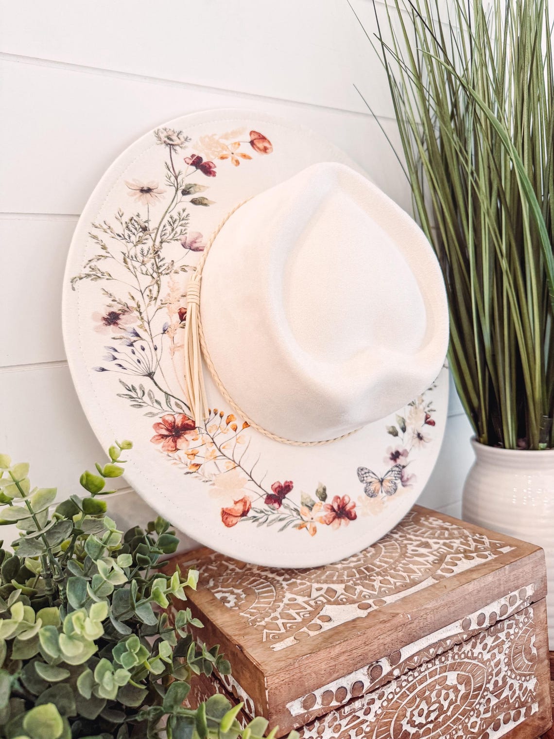 Floral Printed Heart Hat, Heart Shaped Hat, Floral Printed Cowboy Hat ...