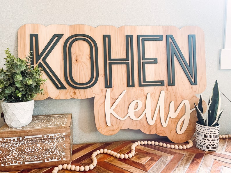 Wooden Baby Name Sign Nursery Sign Nursery Name Sign Boho - Etsy