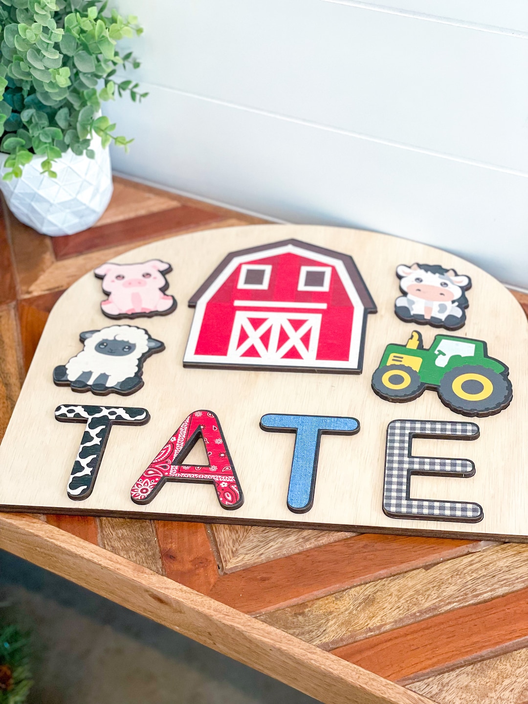 Personalized Farm Puzzle, Kids Farm Puzzle, First Birthday Gift, Custom ...