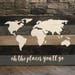 Multi Stain Rustic World Map Wooden Sign, Globe Sign, World Sign ...