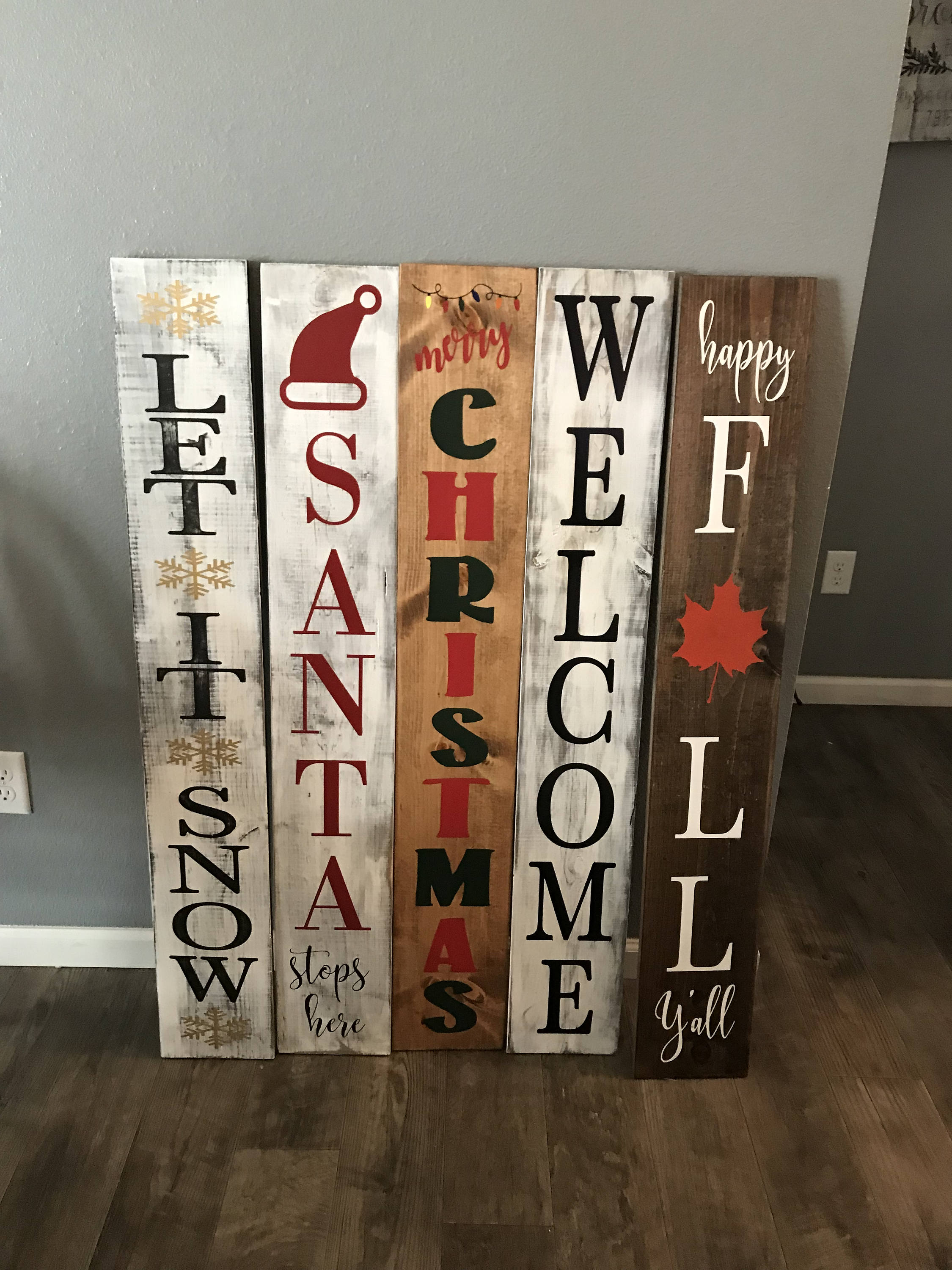 Porch Sign Welcome Sign Holiday Sign Christmas Sign Let it | Etsy