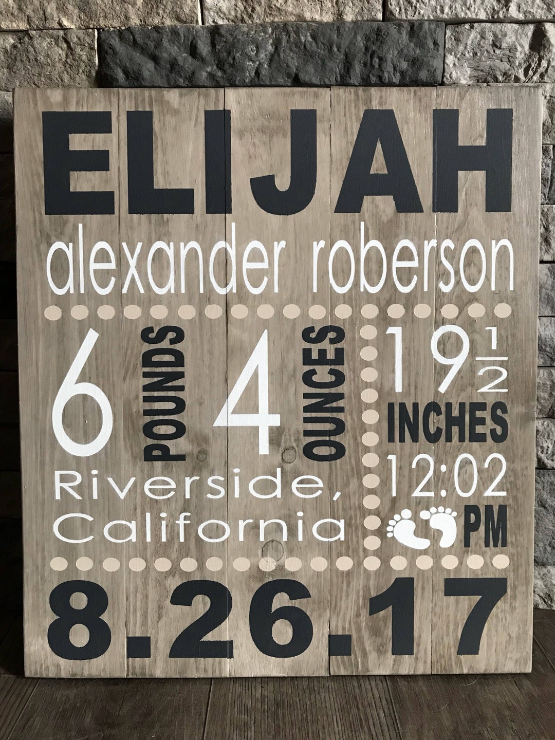 Birth Stats Wood Sign, Birth Announcement Sign, Baby Wooden Sign, Birth ...