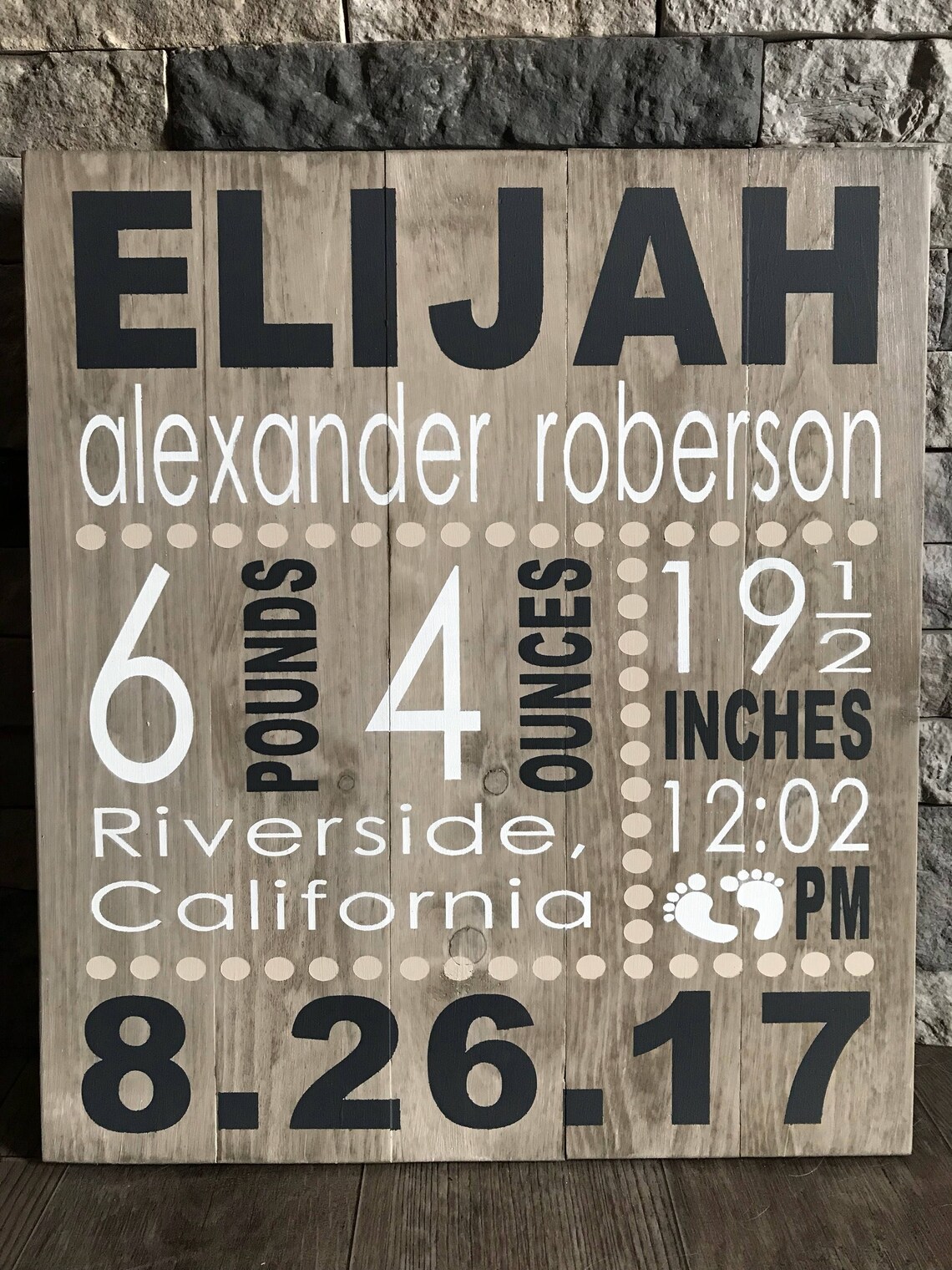 Birth Stats Wood Sign Birth Announcement Sign Baby Wooden | Etsy
