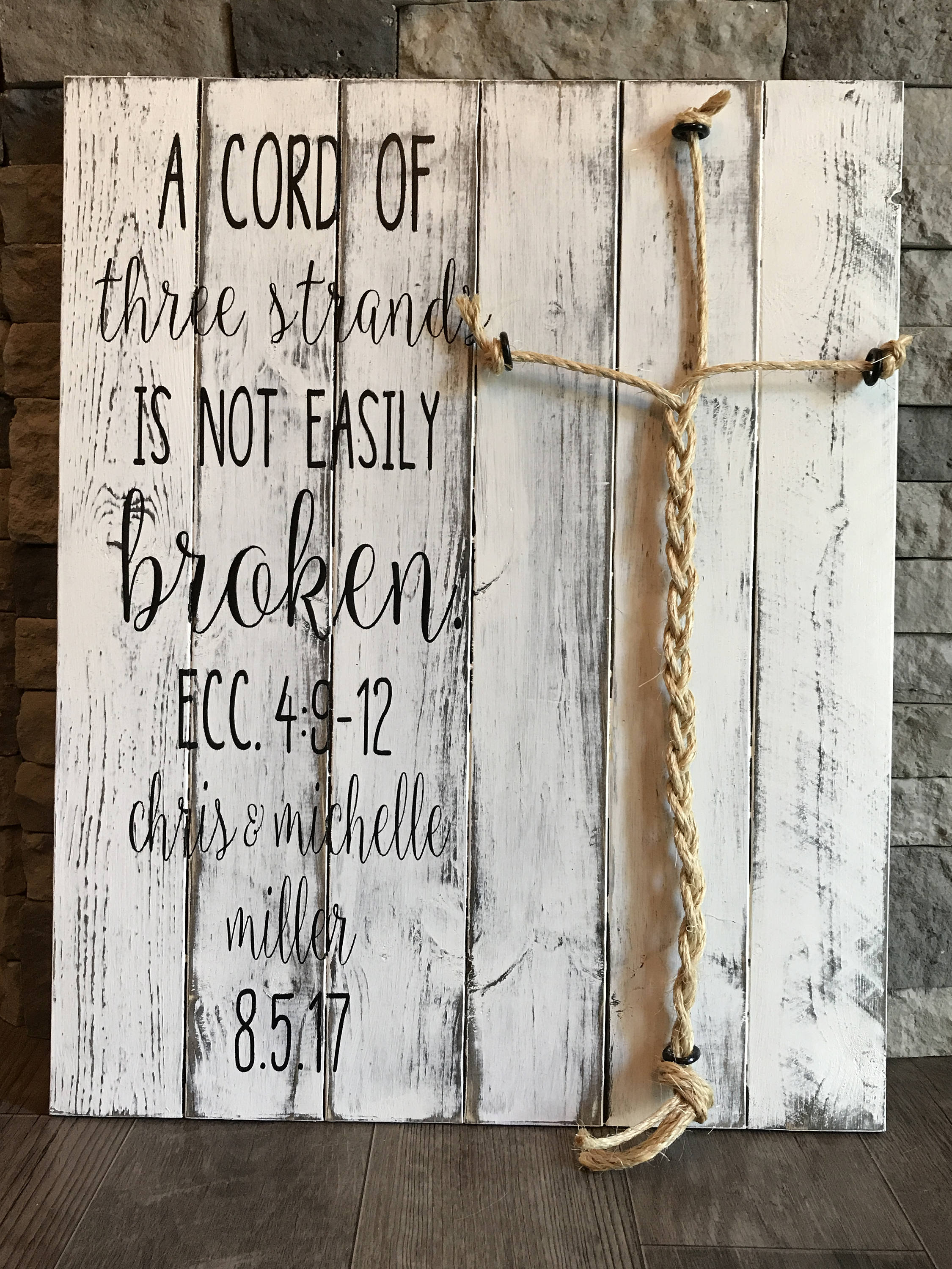 A Cord of Three Strands Sign, A Cord of 3 Strands, Ecclesiastes 4:9-12 ...