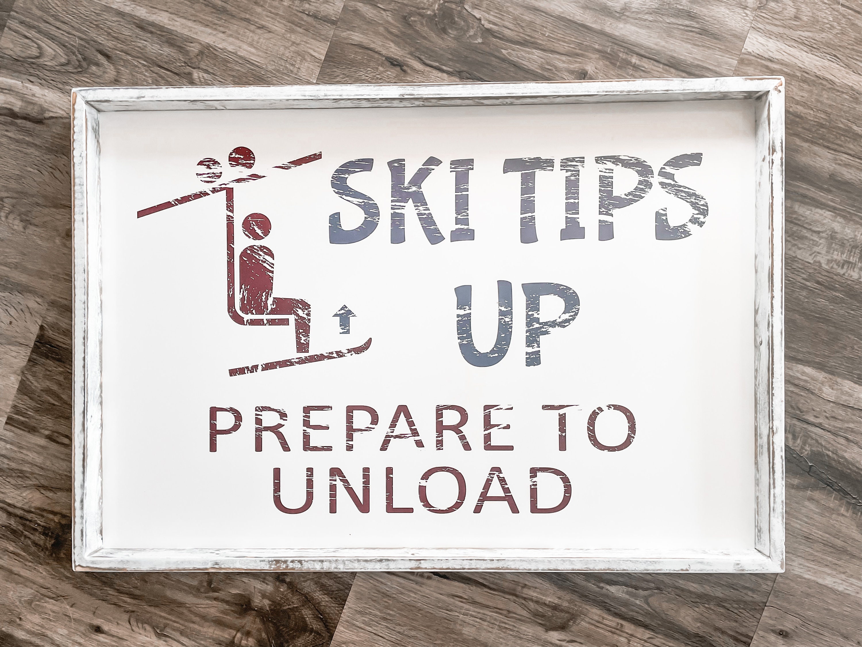 Ski Tips up Wooden Framed Sign, Ski Sign, Home Decor, Rustic Design ...