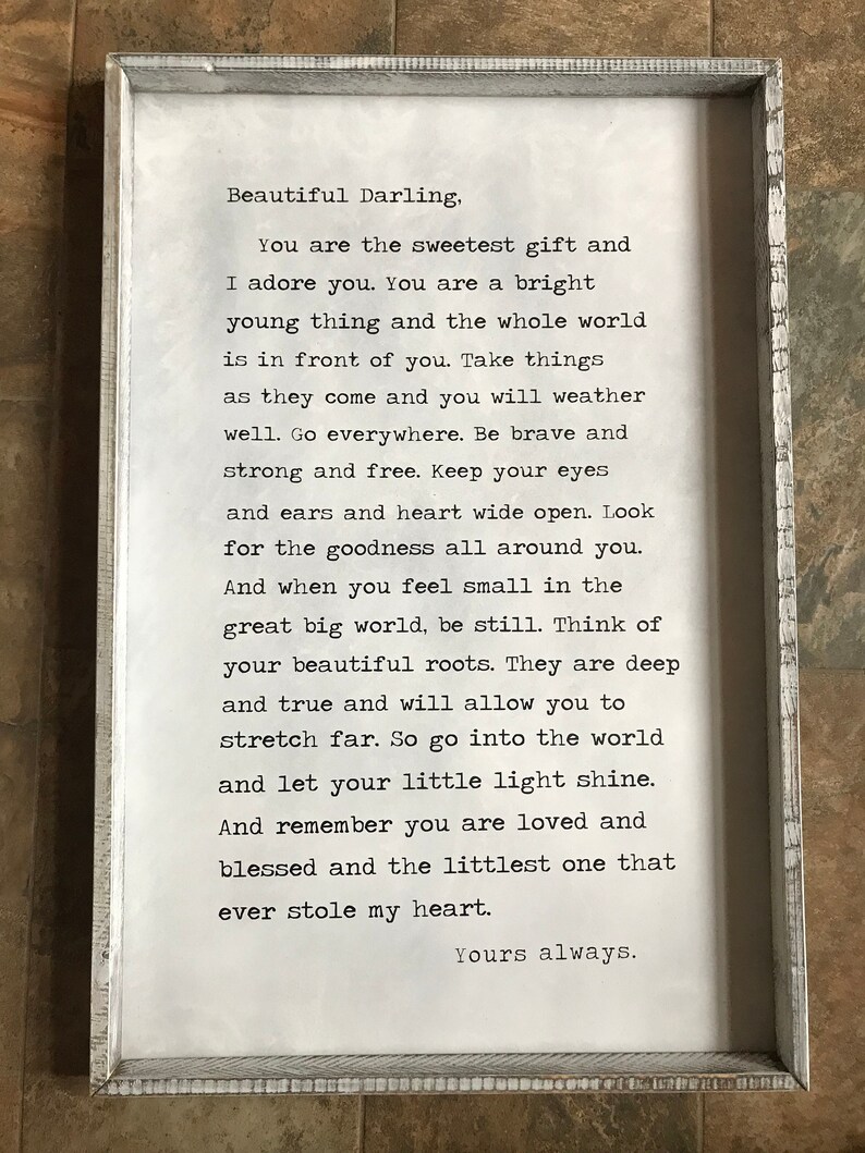 Beautiful Darling Quote Sign Beautiful Darling Framed Wood | Etsy