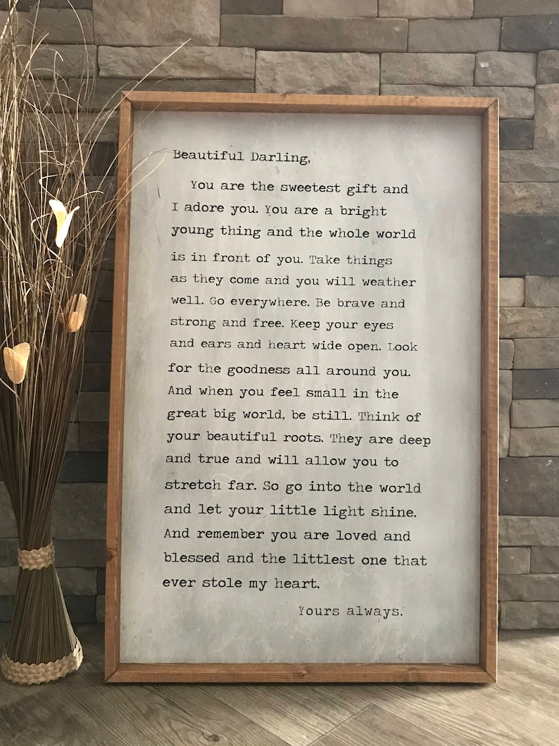 Beautiful Darling Quote Sign Beautiful Darling Framed Wood | Etsy