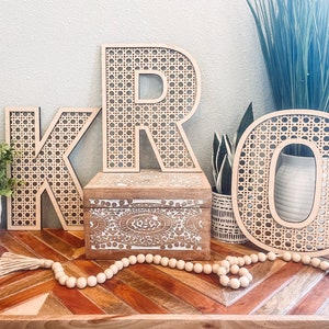 Rattan Letter, Rattan Initial, Rattan Nursery Decor, Boho Decor, Cane ...